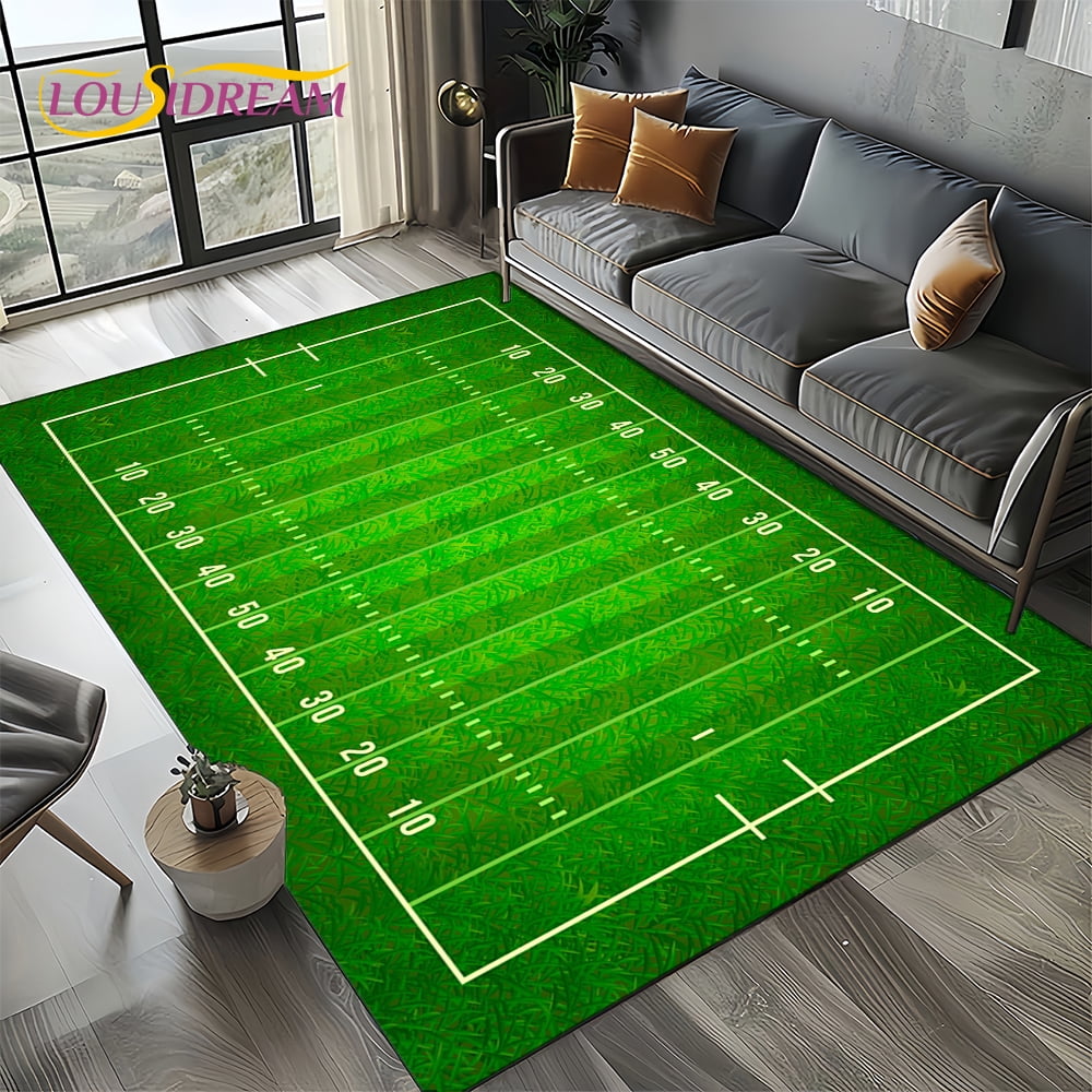 2025 Rugby Field Rugby American Football Cartoon Rug for Living Room ...