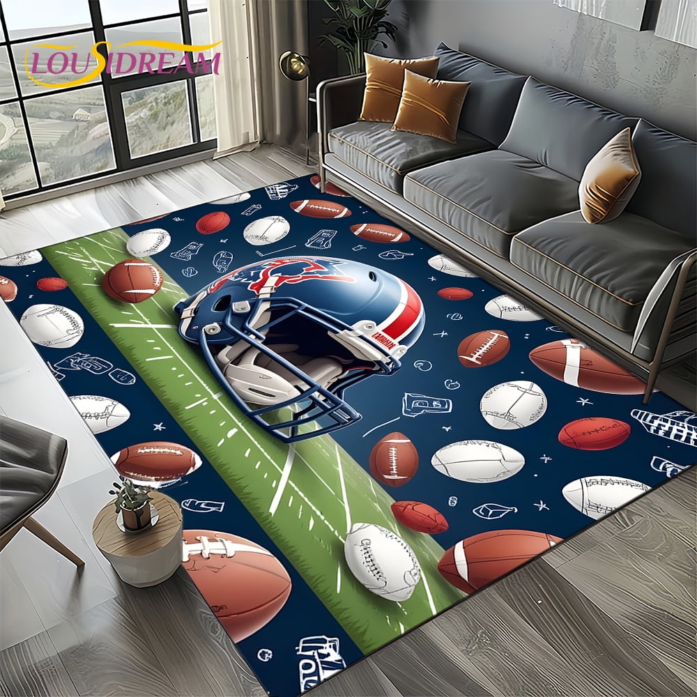 2025 Rugby Field Rugby American Football Cartoon Rug for Living Room ...