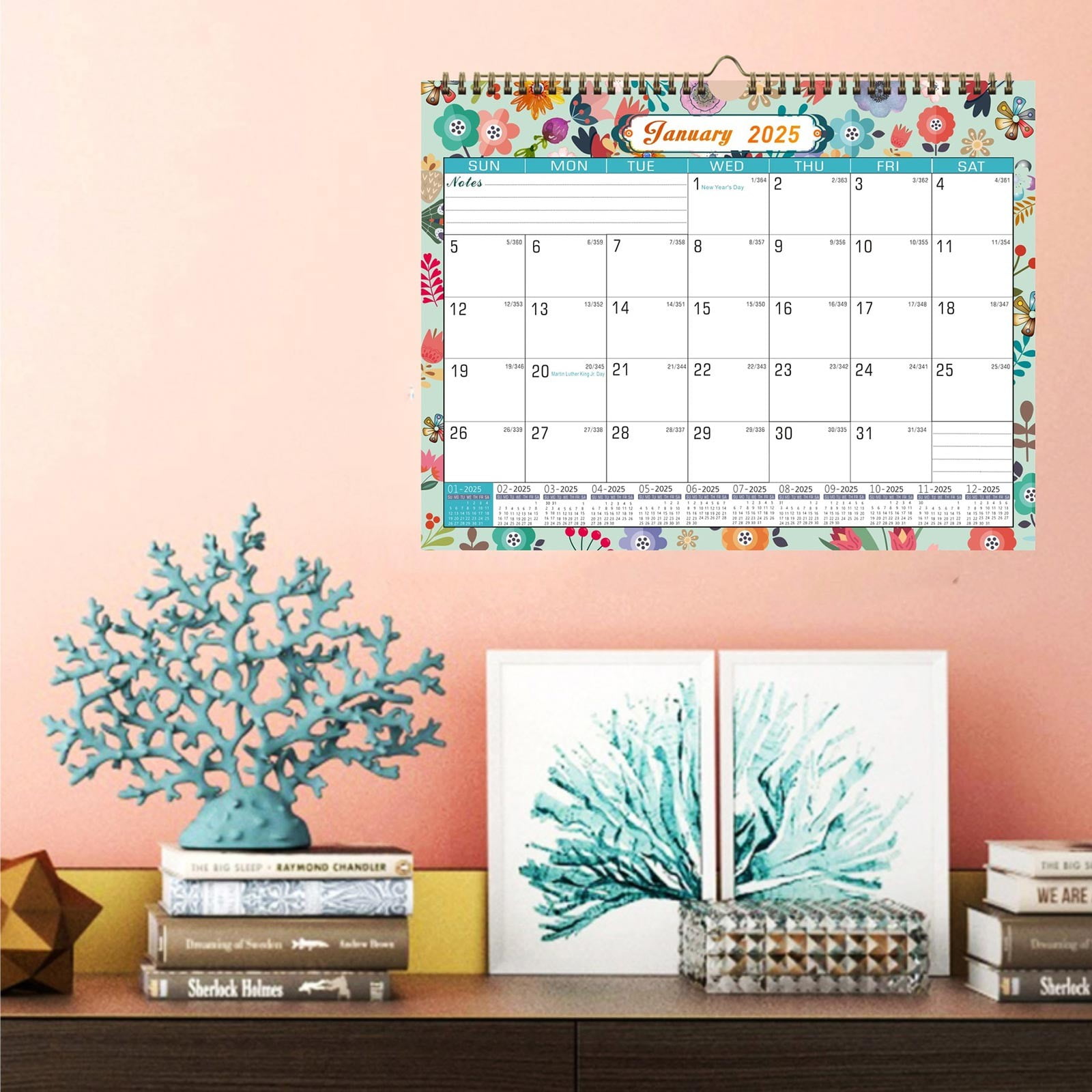 2025 Ruled Blocks Wall Calendar, 12*15inch, 18 Month Hanging Calendar ...