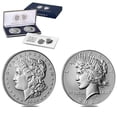 2025-S Morgan and Peace Silver Dollar Reverse Proof 2-Coin Set (w/Box ...