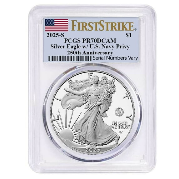 2025-S Navy Privy 1 oz Proof Silver American Eagle PCGS PF 70 FS ...