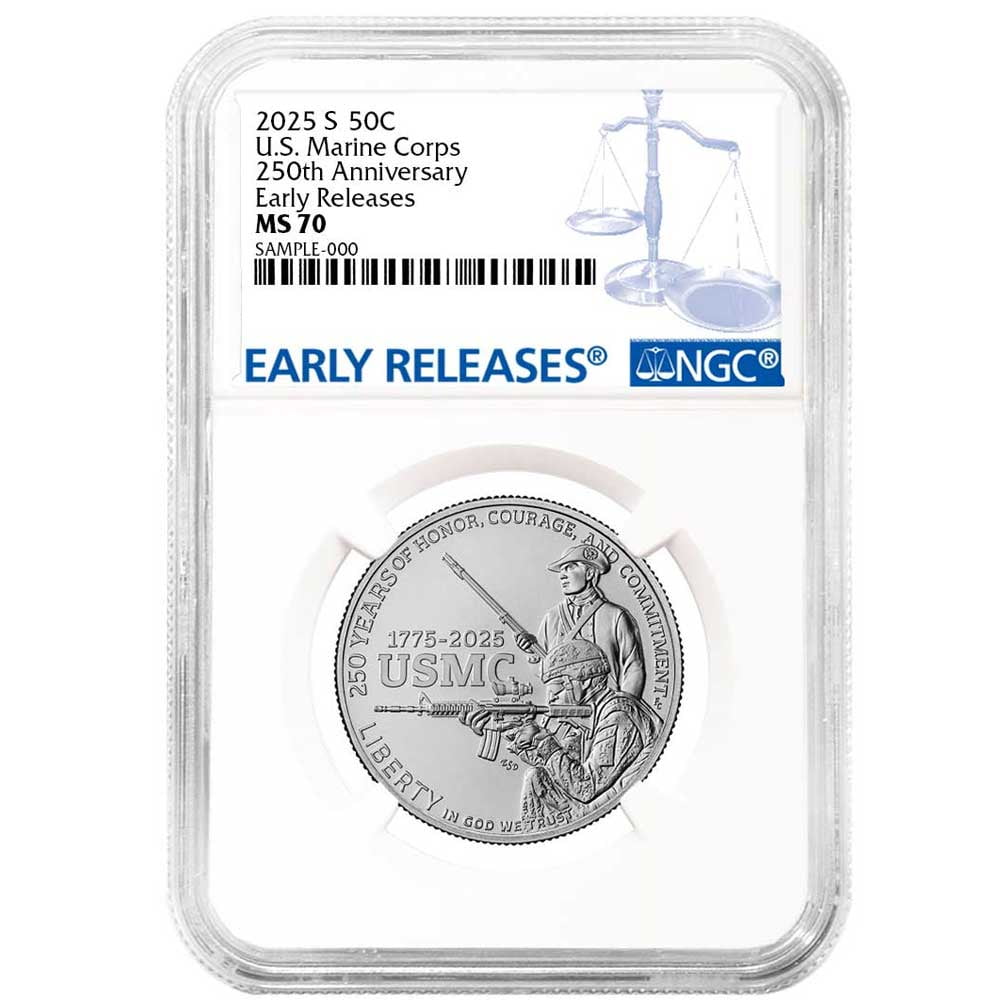 2025-S UNC Clad 50c U.S. Marine Corps 250th Anniversary Commemorative ...