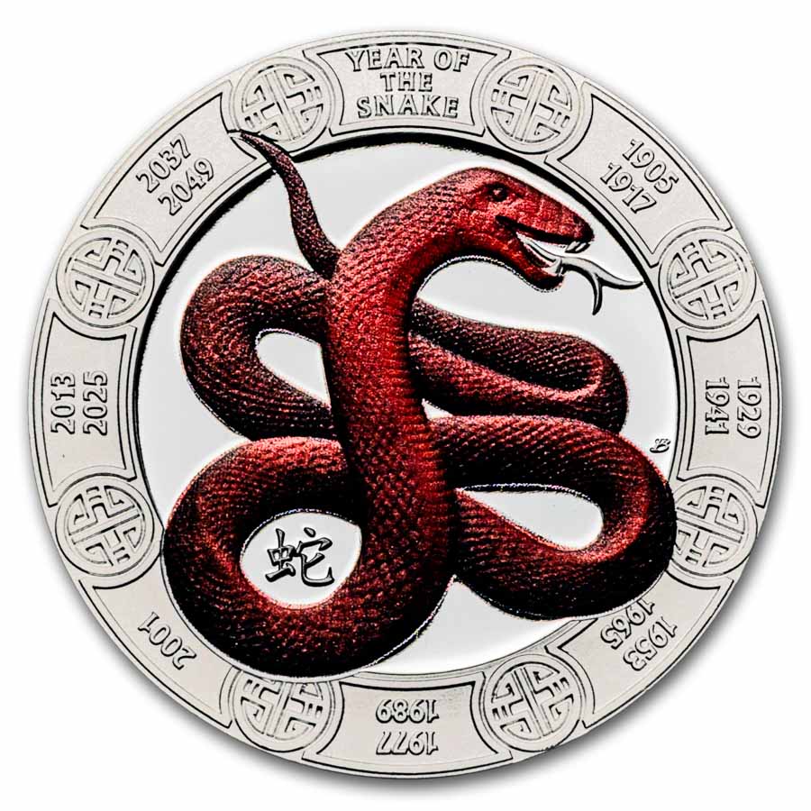 2025 Samoa 1 oz Silver $2 Lunar Year of The Snake (Colorized) - Walmart.com