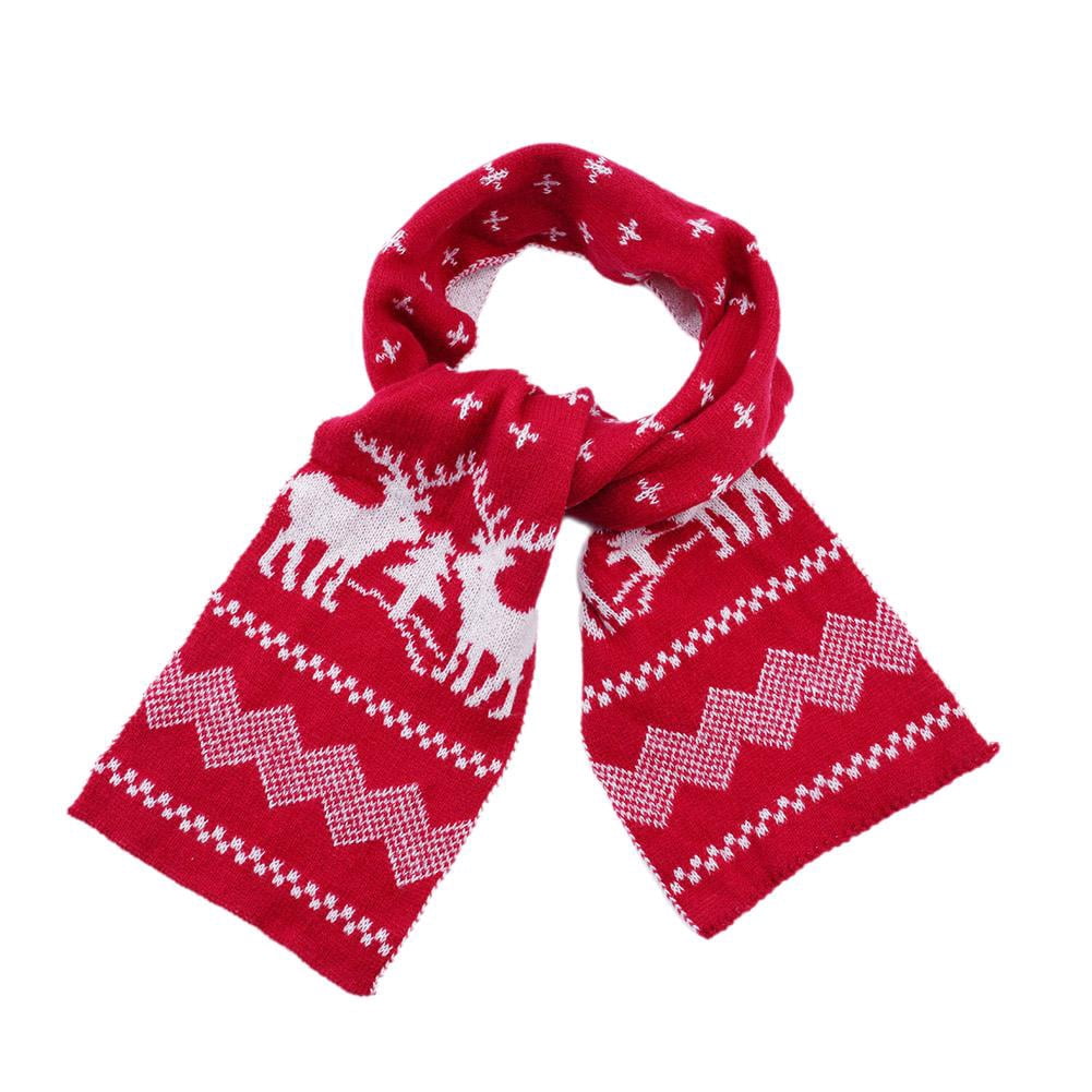 2025 Santa Claus Knitted Red Scarf Womens Autumn And Student Korean ...