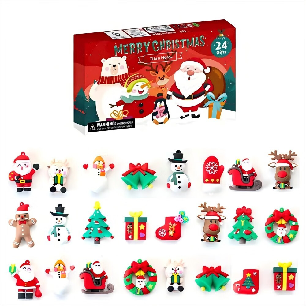 2025 Santa Claus & Snowman & Reindeer Holiday Advent Calendar Version B ...