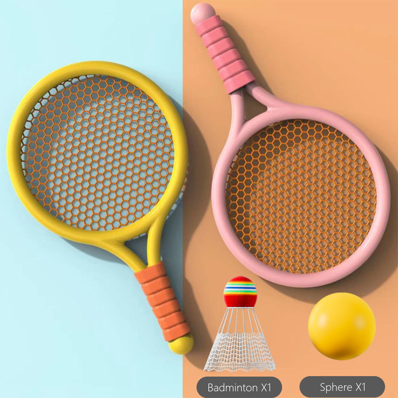 Kids Badminton Racket Set with Shuttlecock & Ball,Lightweight Parent ...