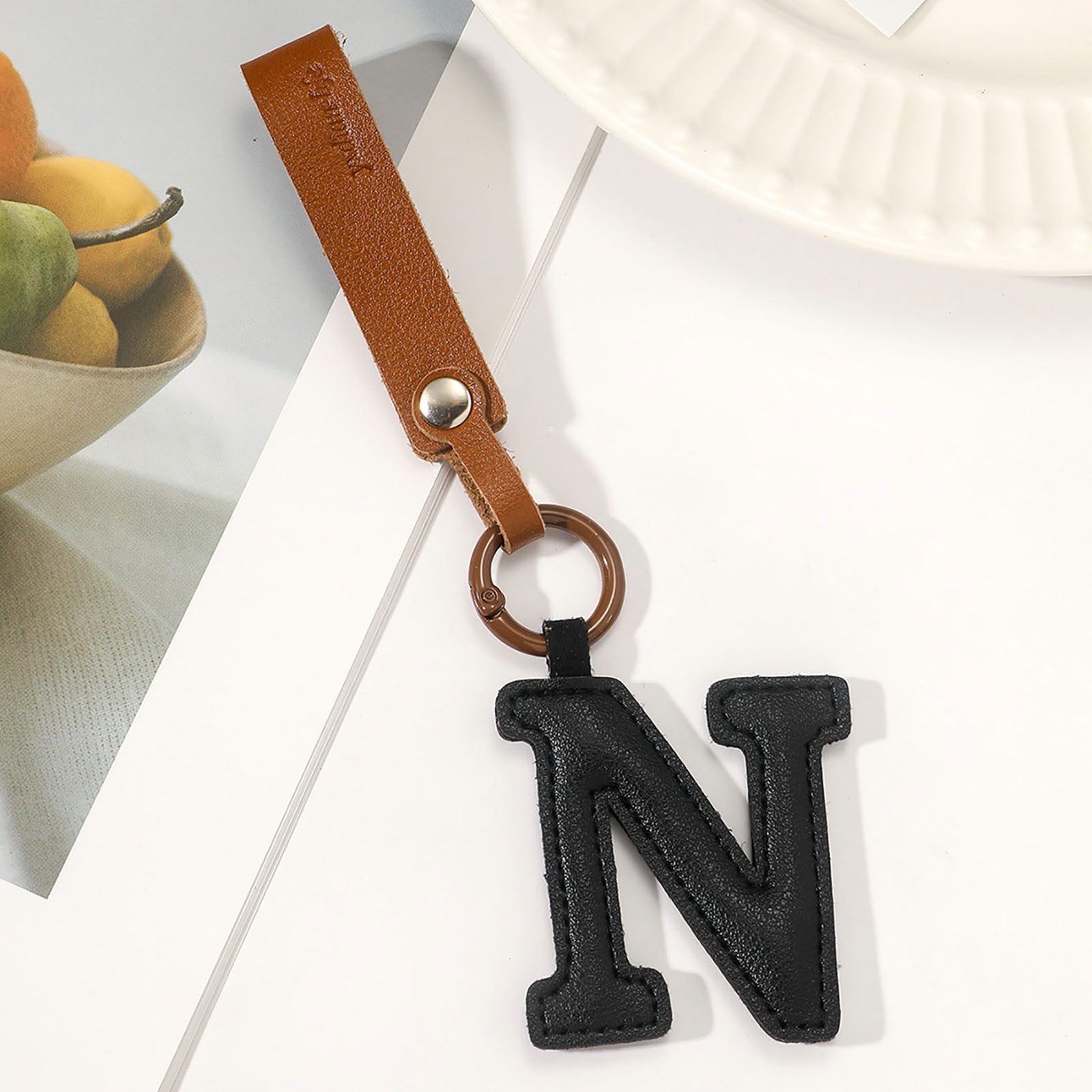 Under $5 New Leather English Letter Keychain Hanger Car Keychain Bag ...