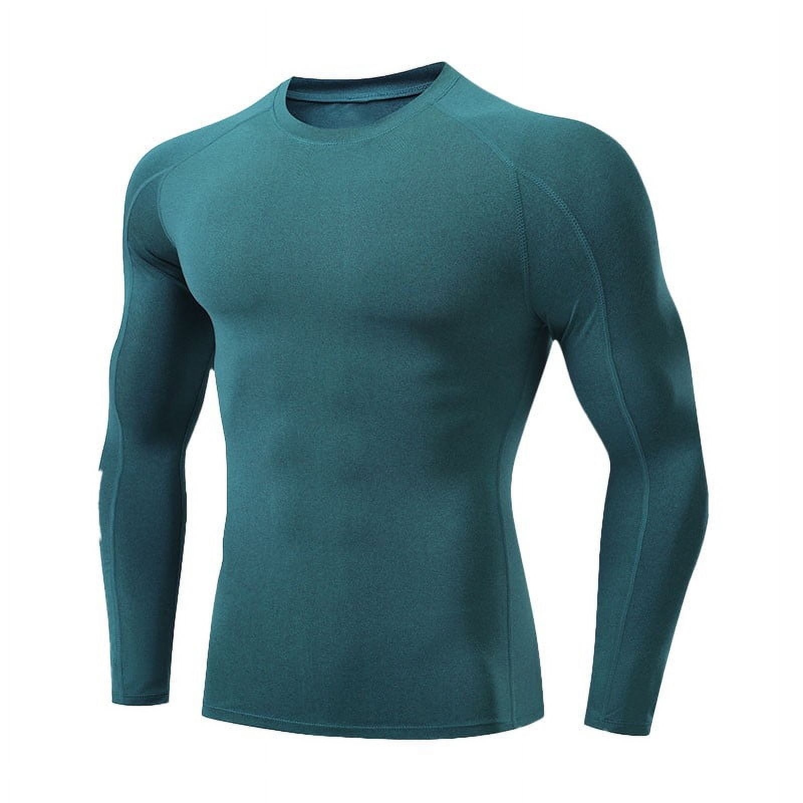 2025 Savings Men's Athletic Shirts & Tees Tight Fitting Sports Round ...