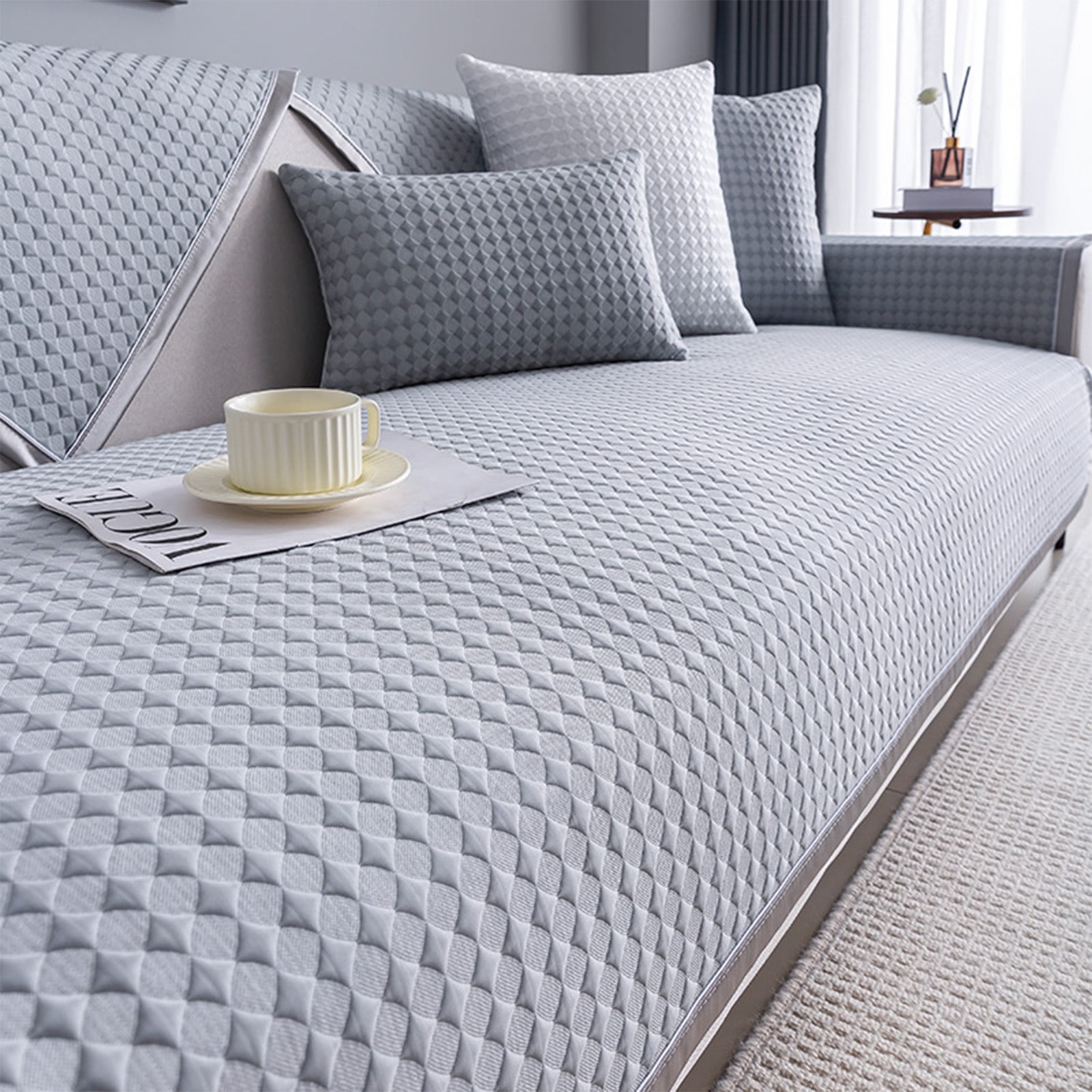 2025 Savings! PRETXORVE Sofa Cover, Soothing Home Sofa Covers, Lce Silk ...
