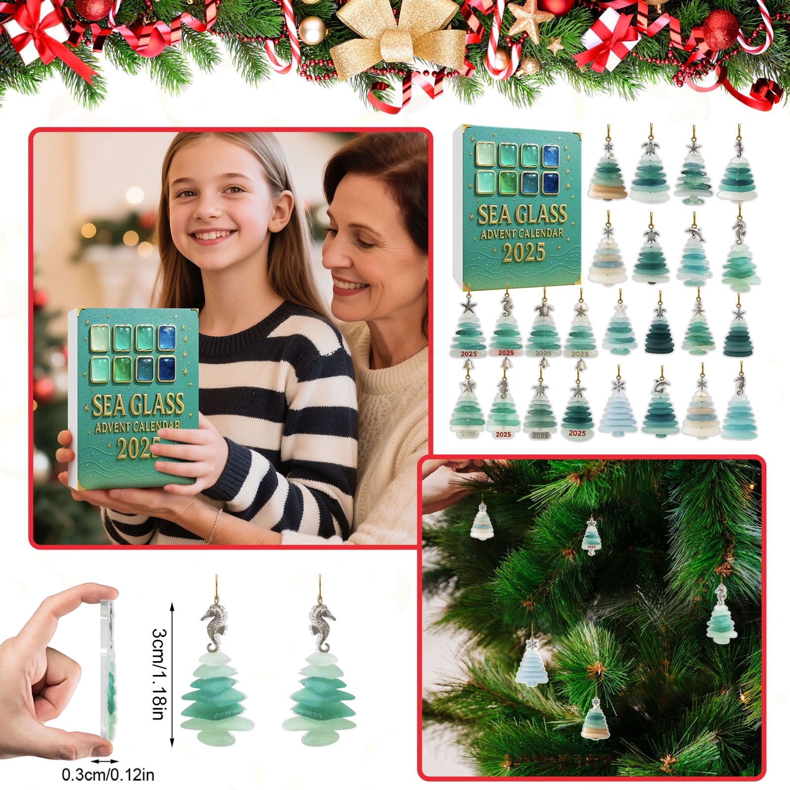 2025 Sea Glass Advent Calendar, 24 Days Ocean-Themed Sea Glass ...