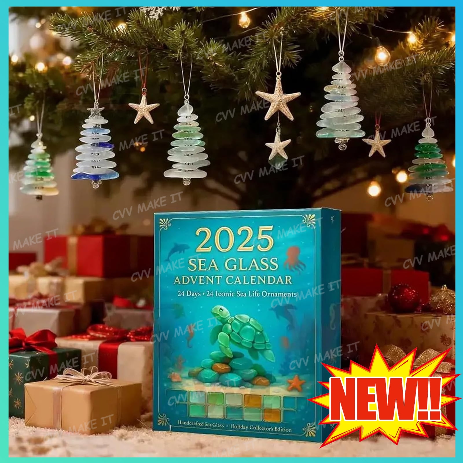 2025 Sea Glass Marine Life Advent Calendar, 24 Days Ocean-themed ...