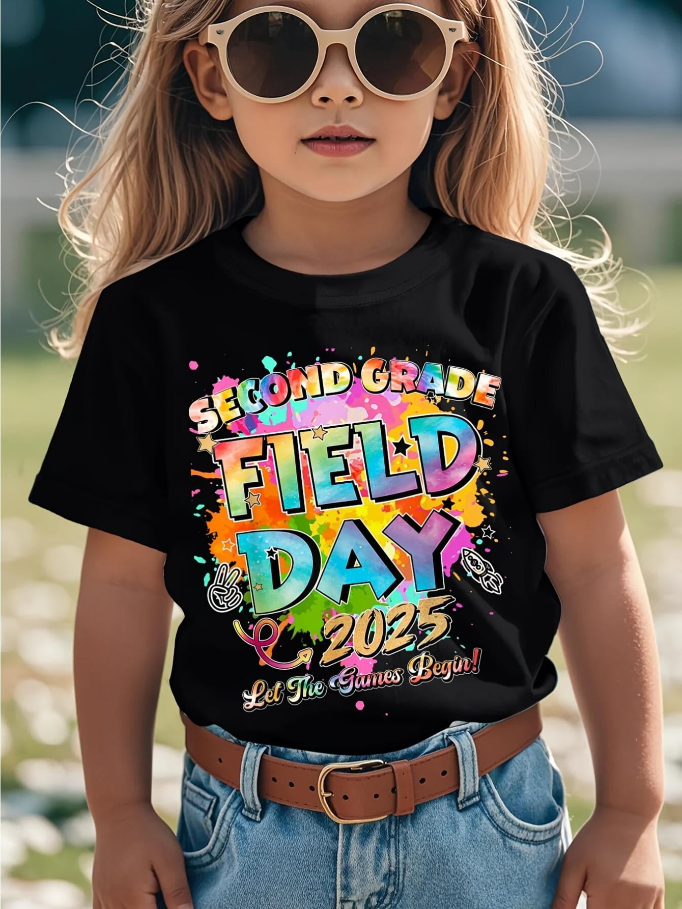 2025 Second Grade Field Day T-Shirt - Let the Games Begin! Black School ...