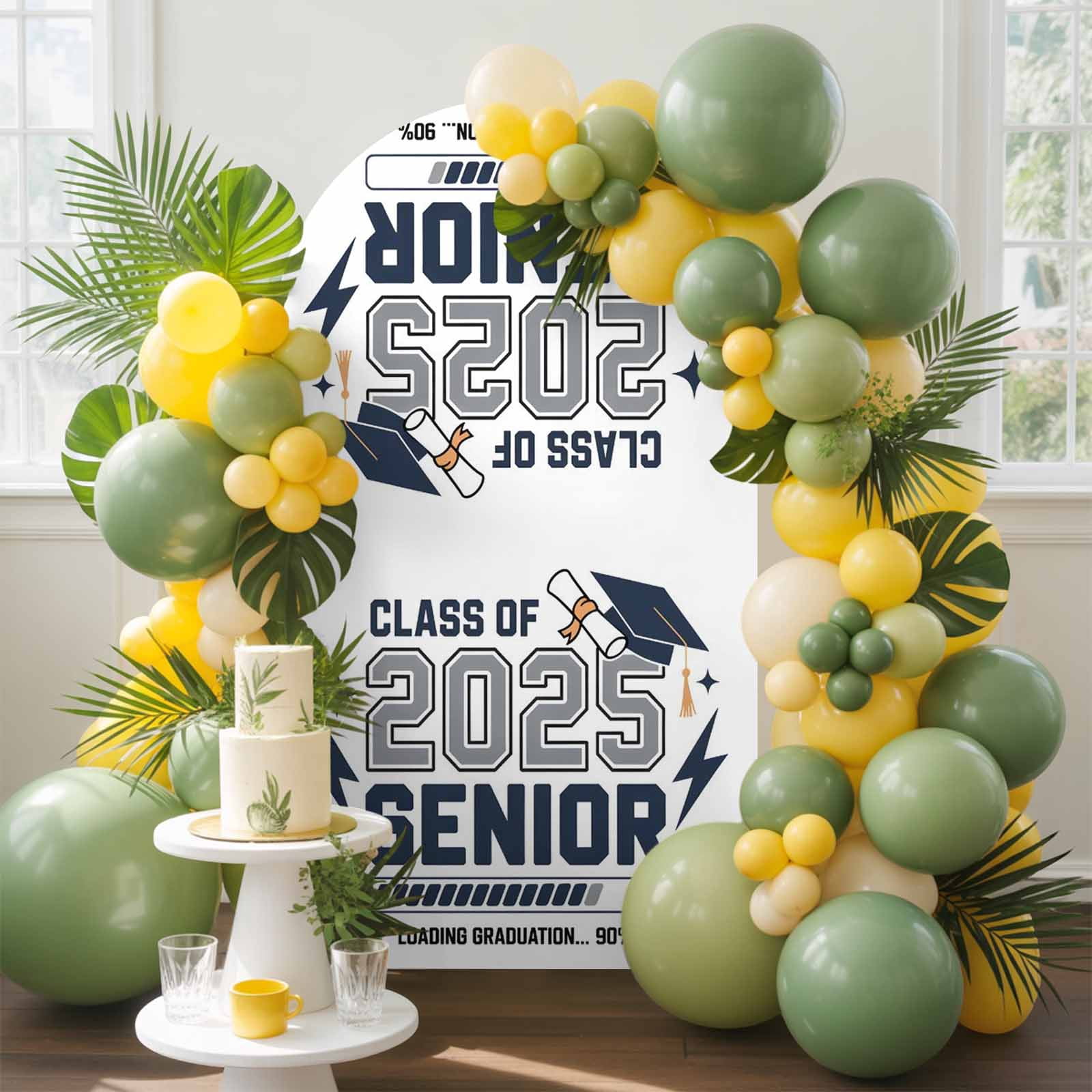 2025 Senior Arch Backdrop Cover 4 FT, Graduation Season Navy Hat ...
