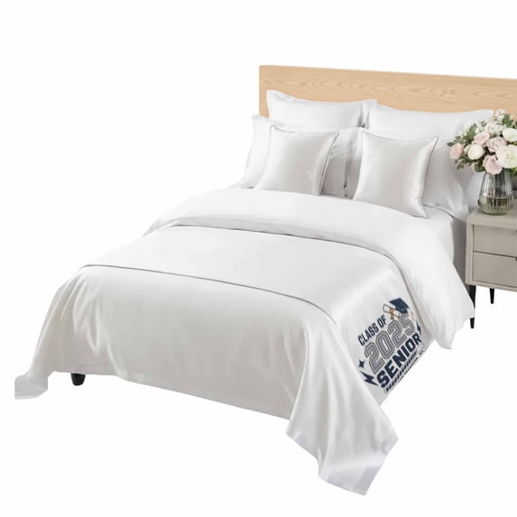2025 Senior Bed Runner Queen Size Graduation Season Navy Hat ...