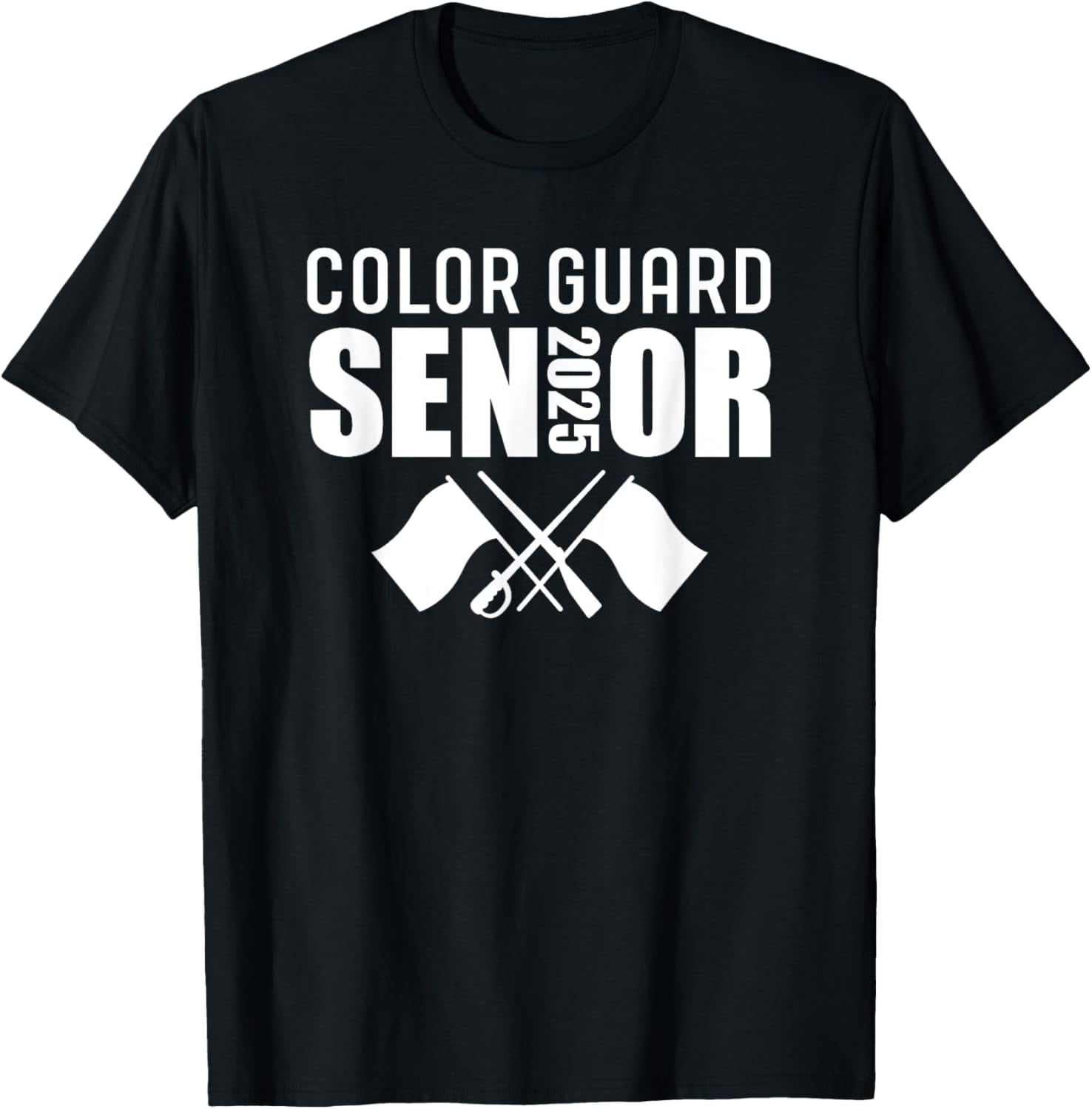 2025 Senior Color Guard Class of 2025 Marching Band Flag T-Shirt ...