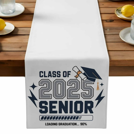 2025 Senior Table Runner, Graduation Season Navy Hat Celebration ...