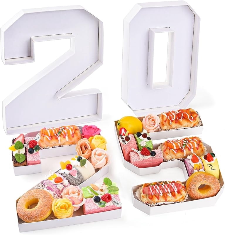 2025 Set Cardboard Number for Charcuterie 10.2'' Black Fillable Tray ...