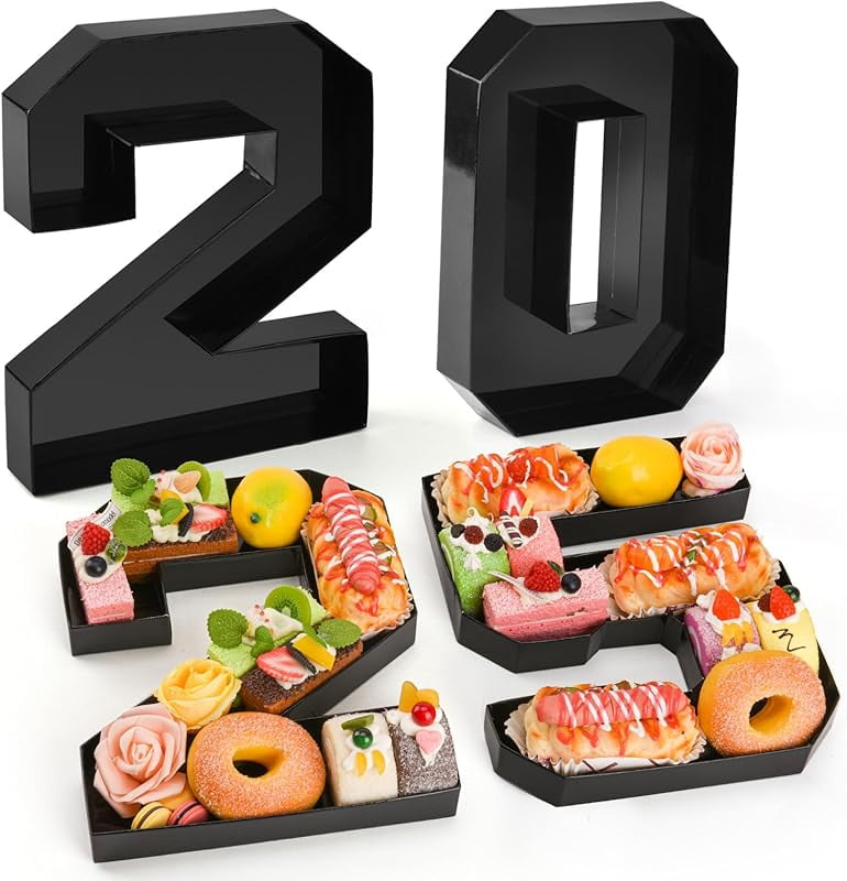2025 Set Cardboard Number for Charcuterie 10.2'' Black Fillable Tray ...