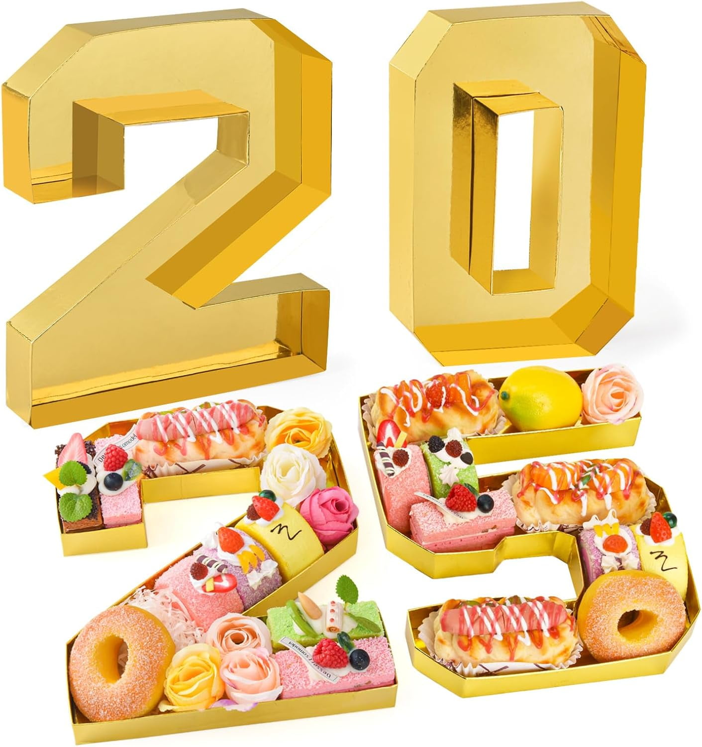 2025 Set Cardboard Number for Charcuterie Gold Fillable Tray ...