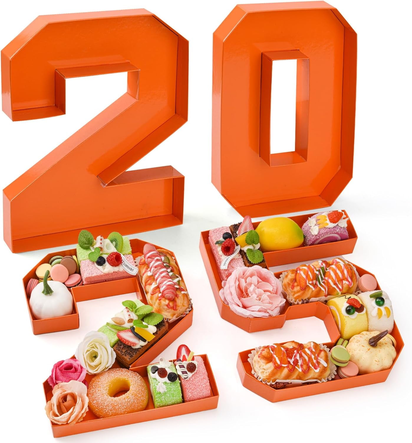 2025 Set Cardboard Number for Charcuterie Orange Fillable Tray ...