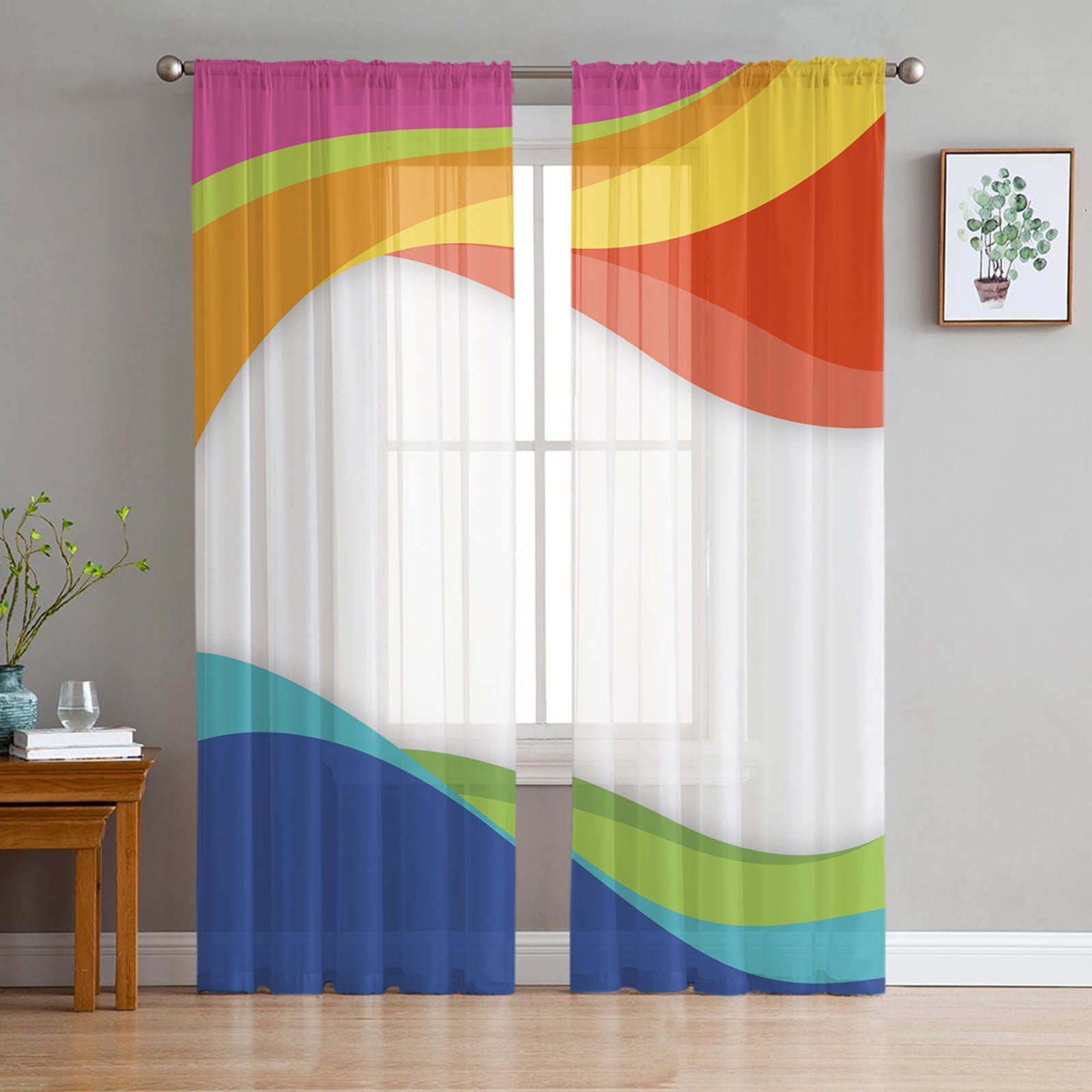 2025 Sheer Brown Home Color Curtains Curtains Tulle ration Curtains ...