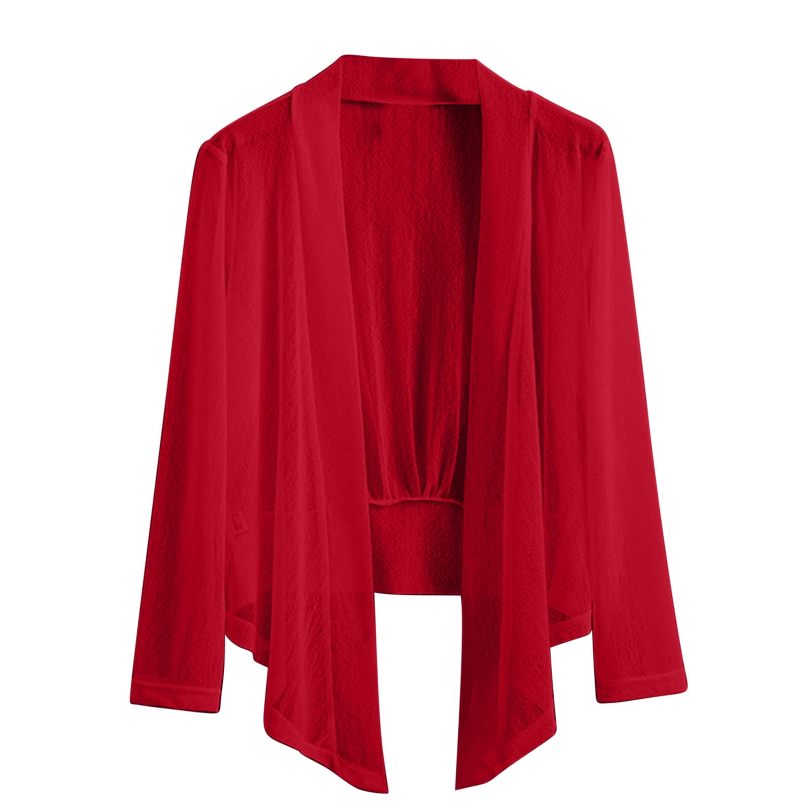 2025 Sheer Cardigans for Women Open Tie Front Long Sleeve Lightweight ...