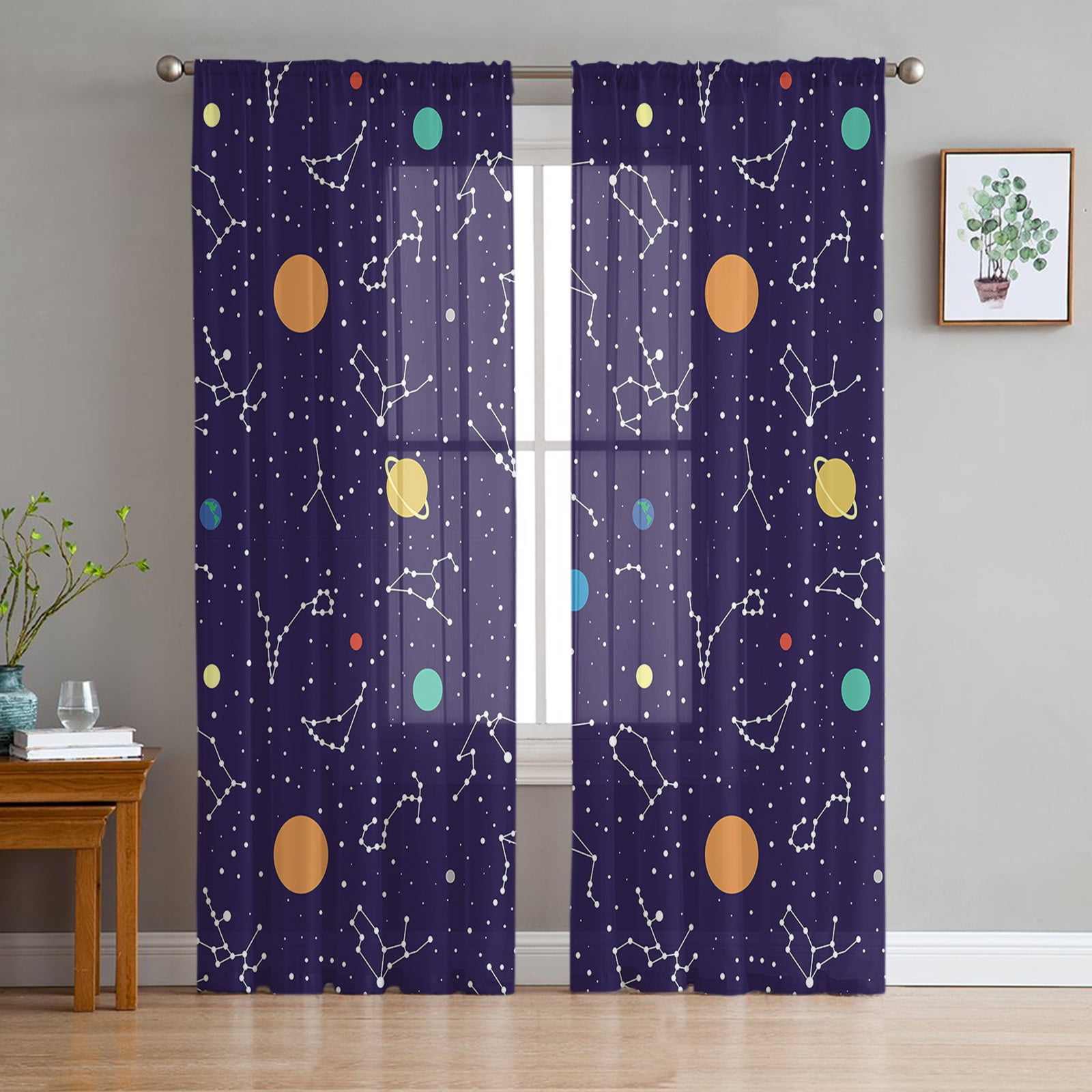 2025 Sky Sheer Drapes Luxury Curtains Tulle Window Sun Curtains Simple ...