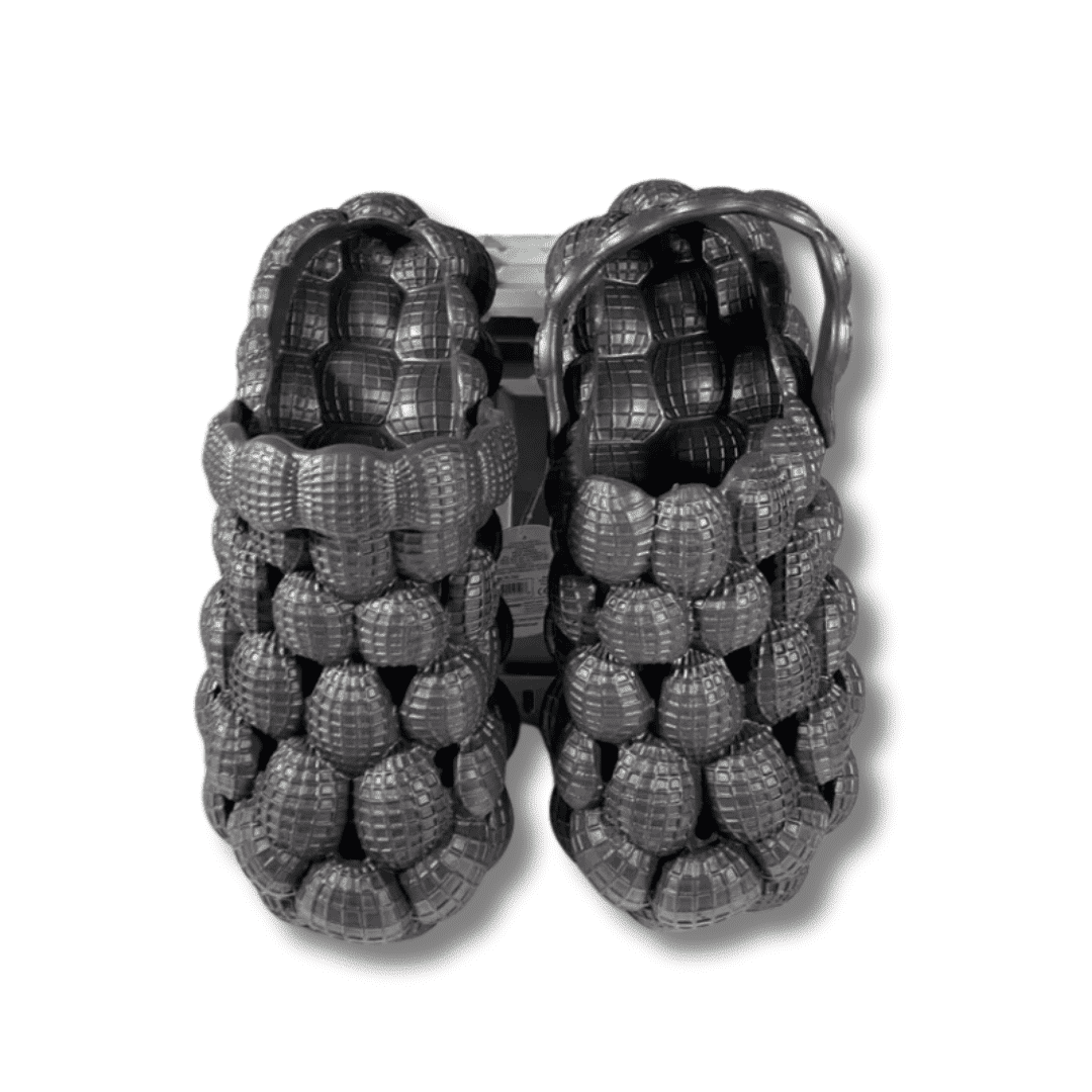 2025 Slip-On Black, Size 8 Bubble Slides with Strap, Trendy Bubble ...
