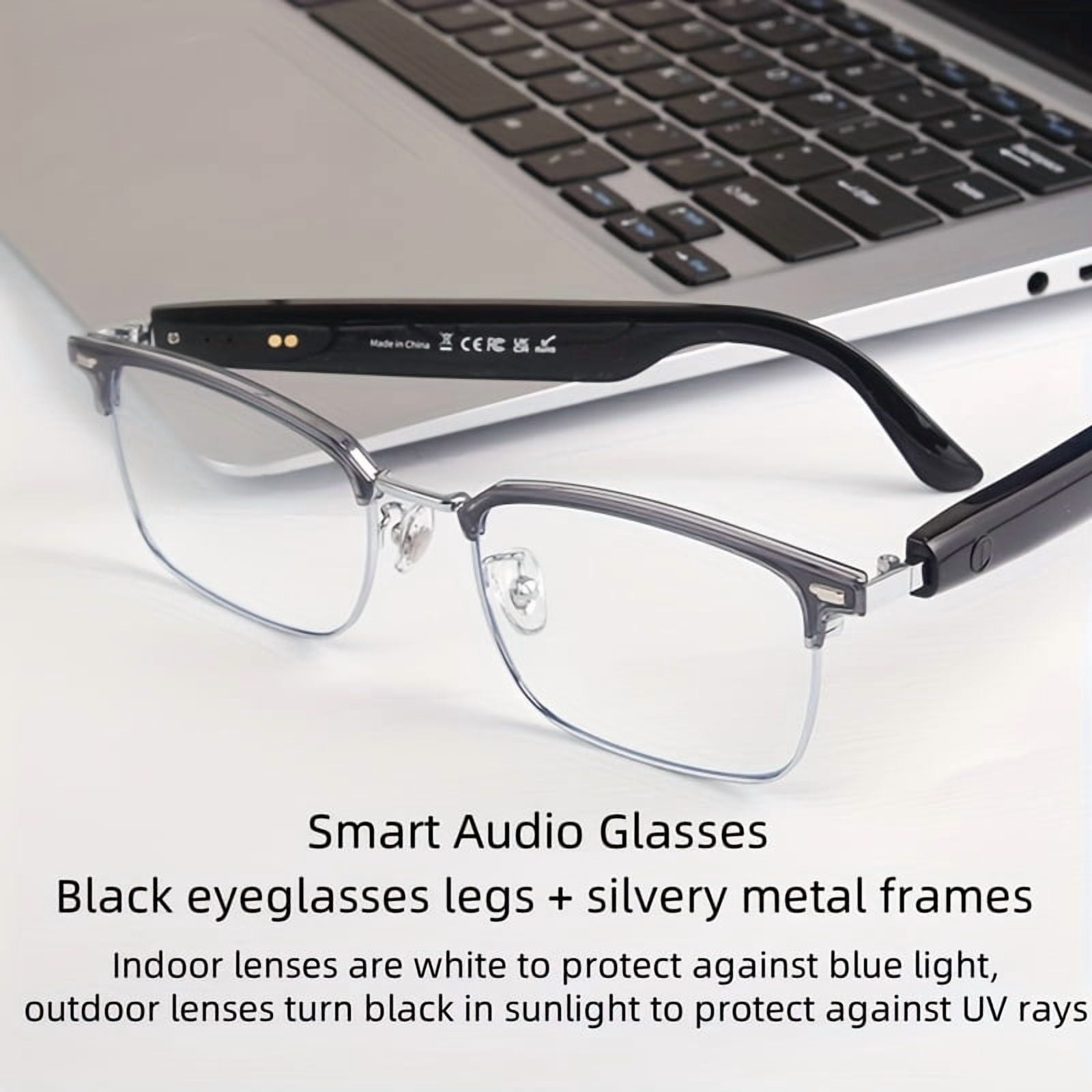 2025 Smart Glasses Wireless - Auto-Dimming Lens, Touch Control, Built ...