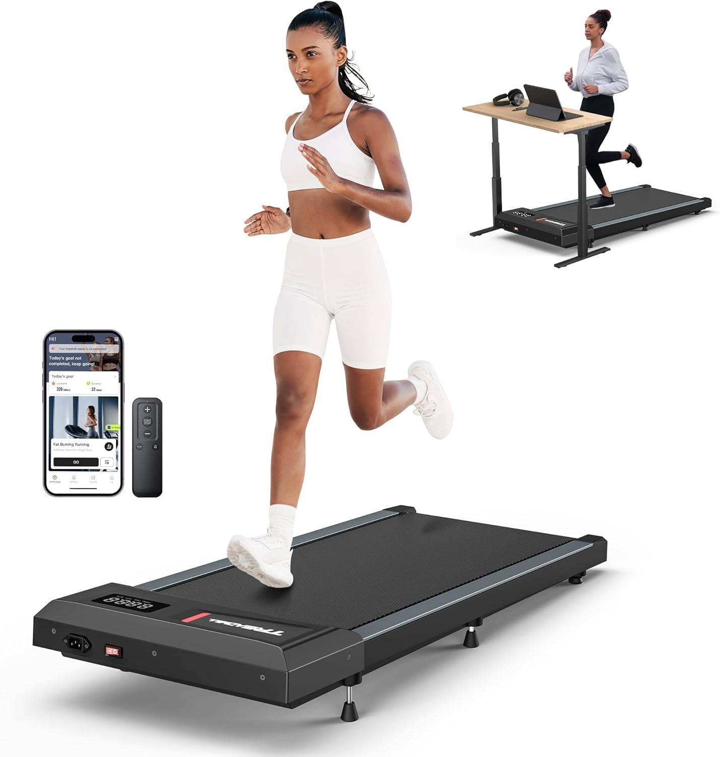 2025 Smart Walking Pad with 10% Incline, 2.5HP Quiet Under Desk Treadmill for Home, 4 MPH Speed ...