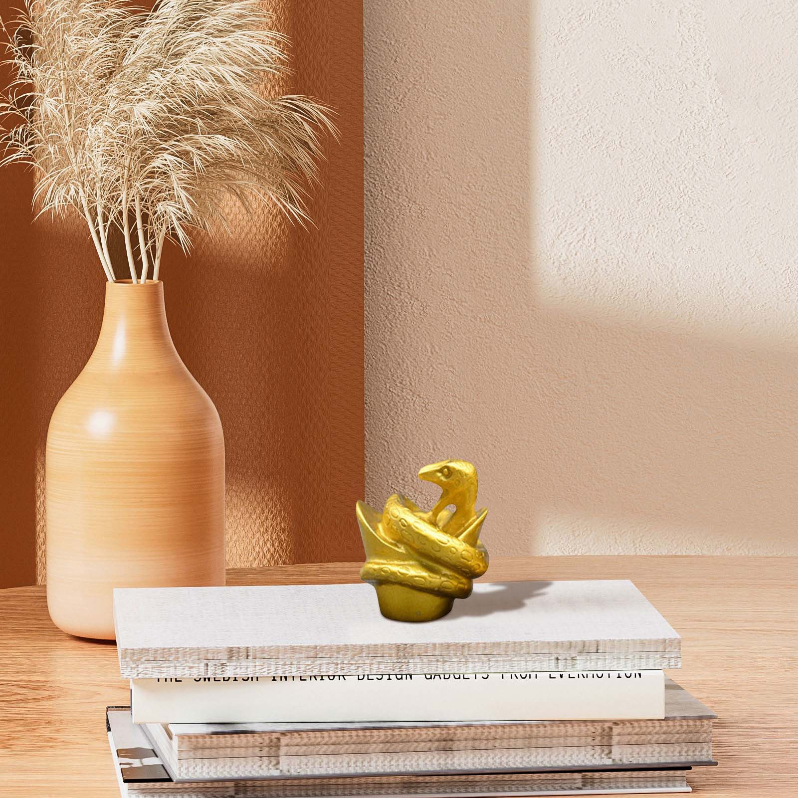 2025 Snake Statue Collectible Figurines Resin Snake Figurine Golden ...