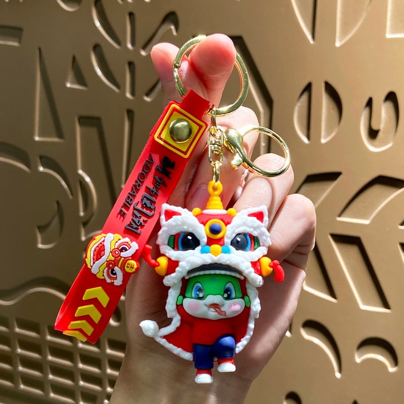 2025 Snake Year Keychain Chinese Style Lion Dance Snake Mascot Key ...