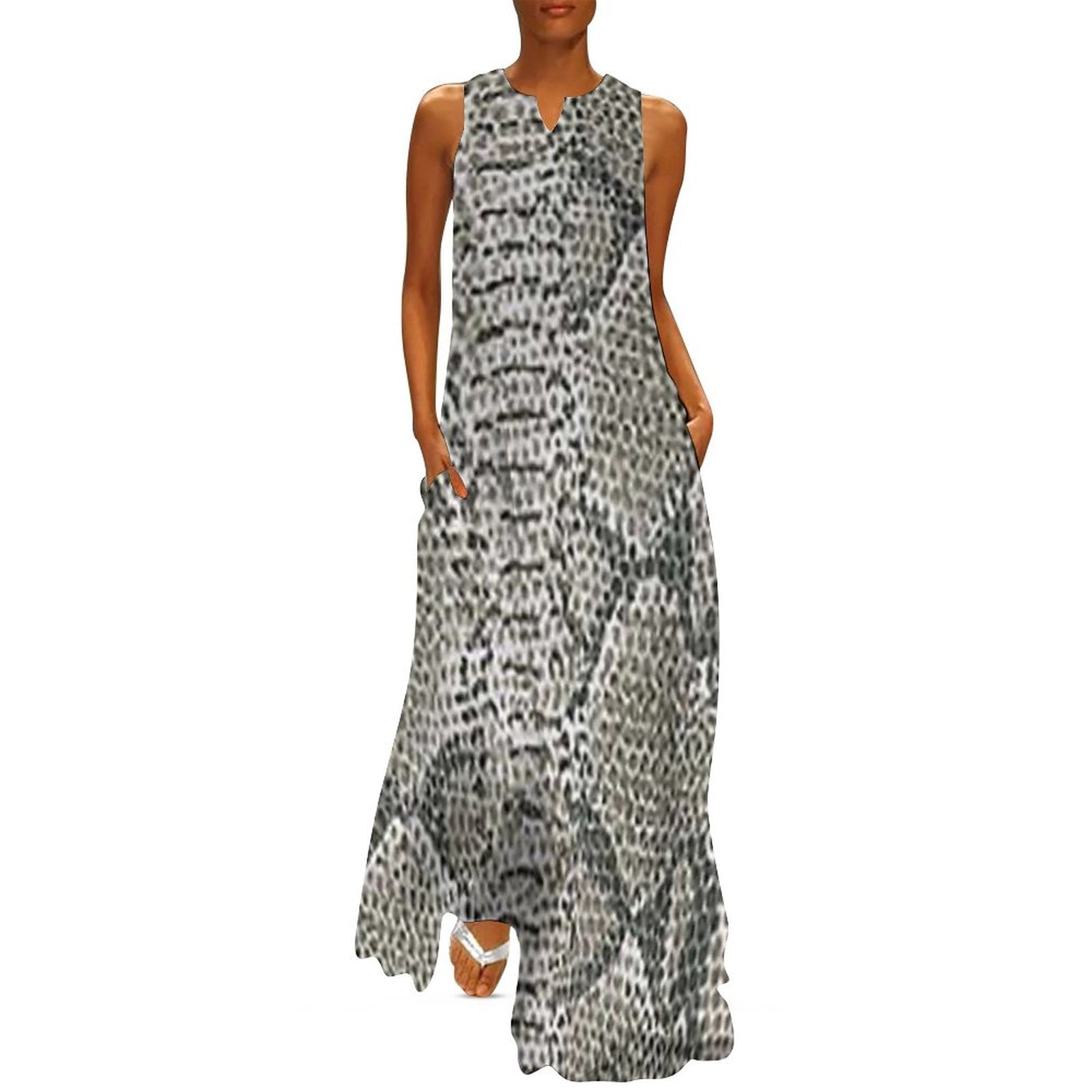 2025 Snakeskin Python Dress Summer Classic Faux Animal Print Korean ...