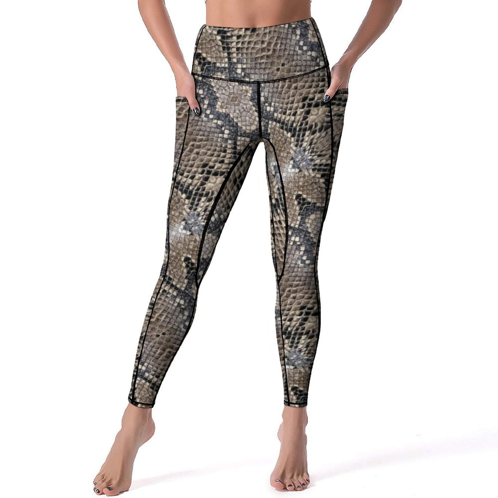 2025 Snakeskin Python Leggings Animal Print High Waist Yoga Pants Funny ...
