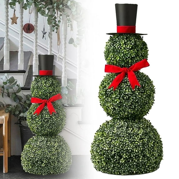 2025 Snowman Topiary Christmas Decoration 32'' Artificial Snowman ...