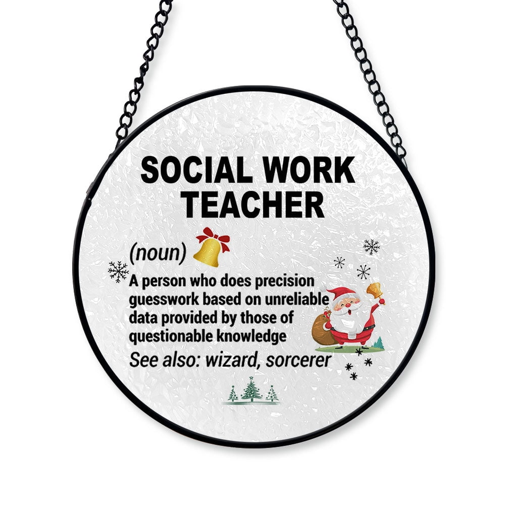 2025 Social Work Teacher Stained Glass Window Hanging Christmas 2025 ...