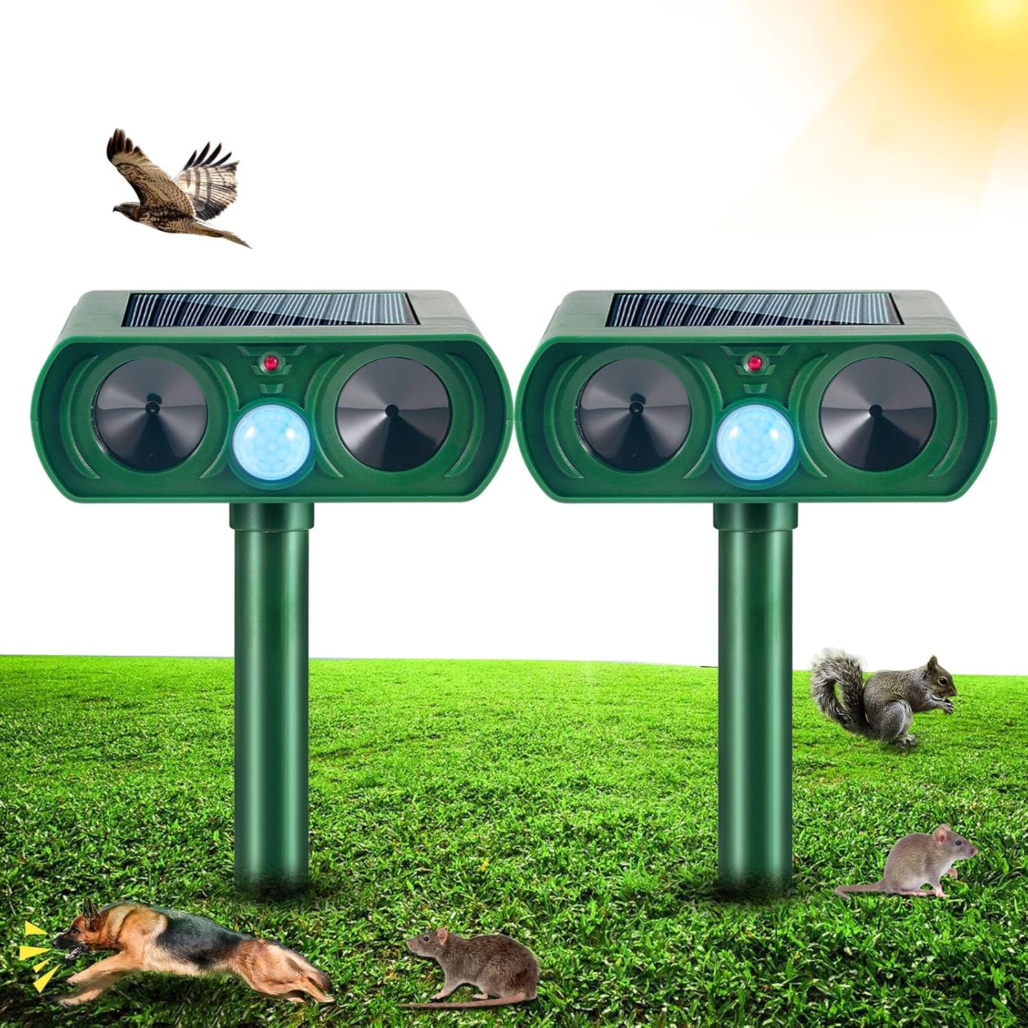 2025 Solar Animal Repellent Cat Repellent Outdoor with Motion Detection ...