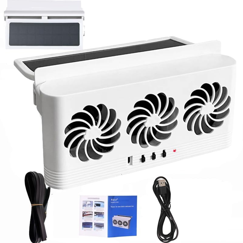 2025 Solar Powered Fan for Car, Solar Power Fan for Car, Keeping Your ...