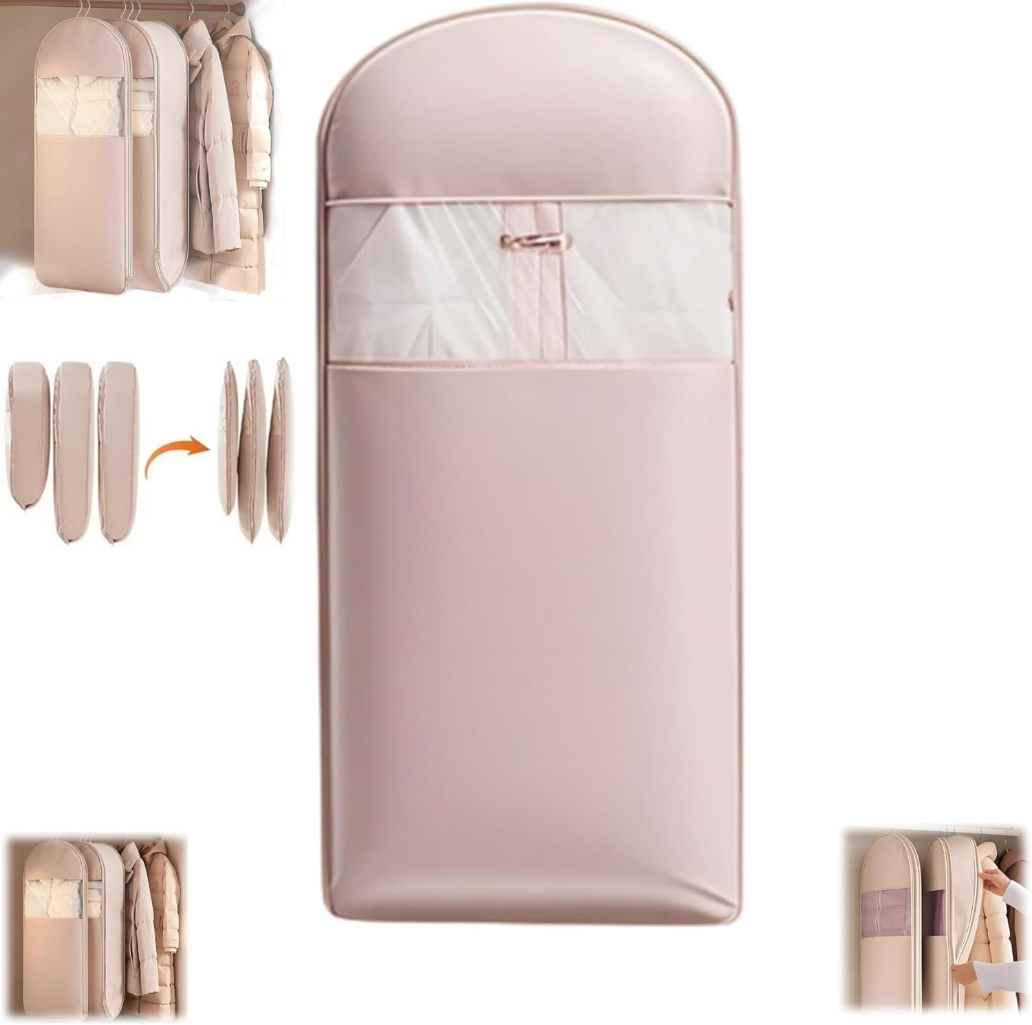 2025 Space Saving Hanging Garment Bag with Self Compression Zipper ...