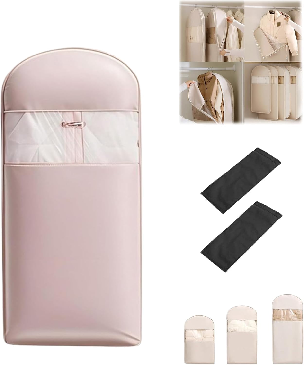 2025 Space Saving Hanging Garment Bag with Self Compression Zipper ...