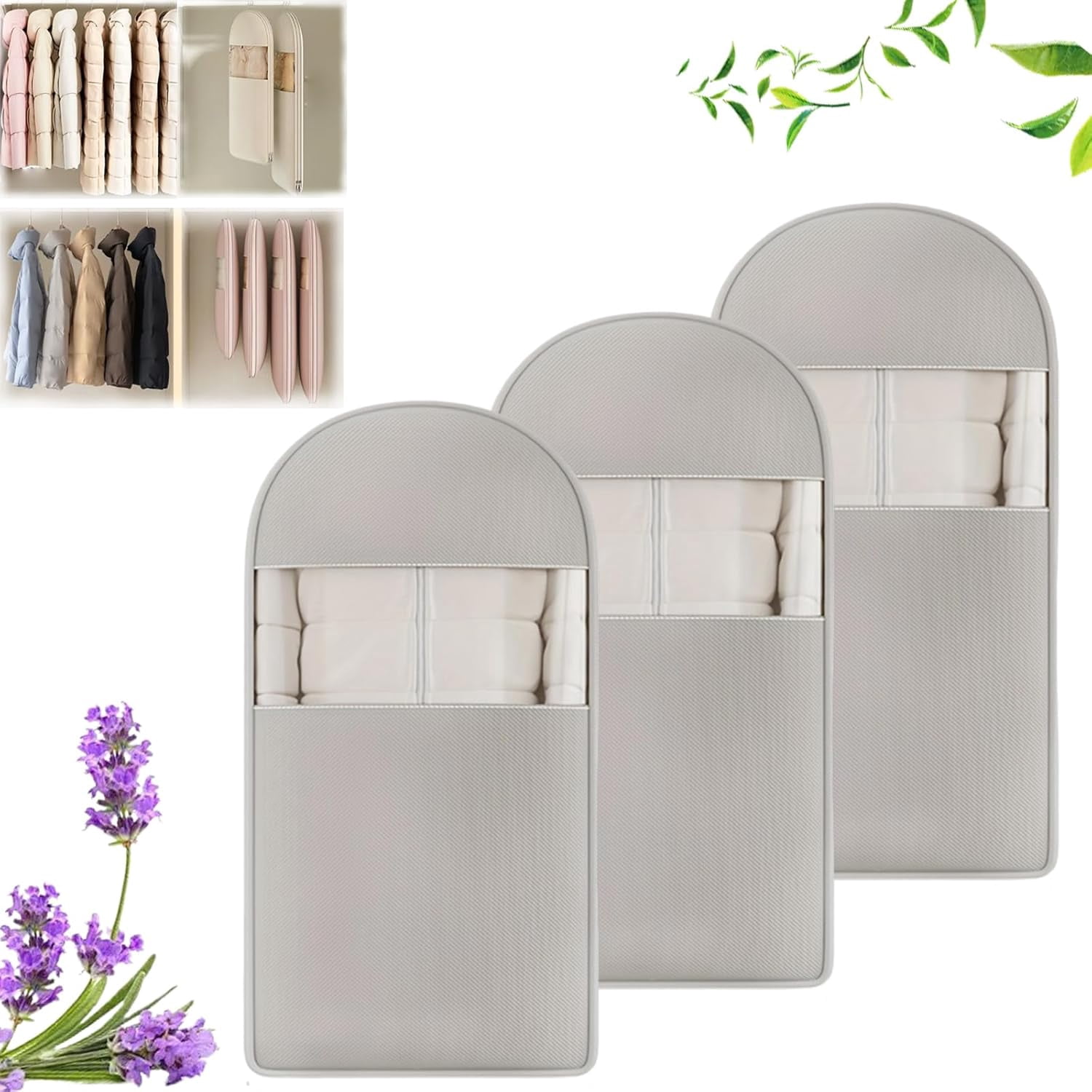 2025 Space Saving Hanging Garment Bag with Self Compression Zipper ...
