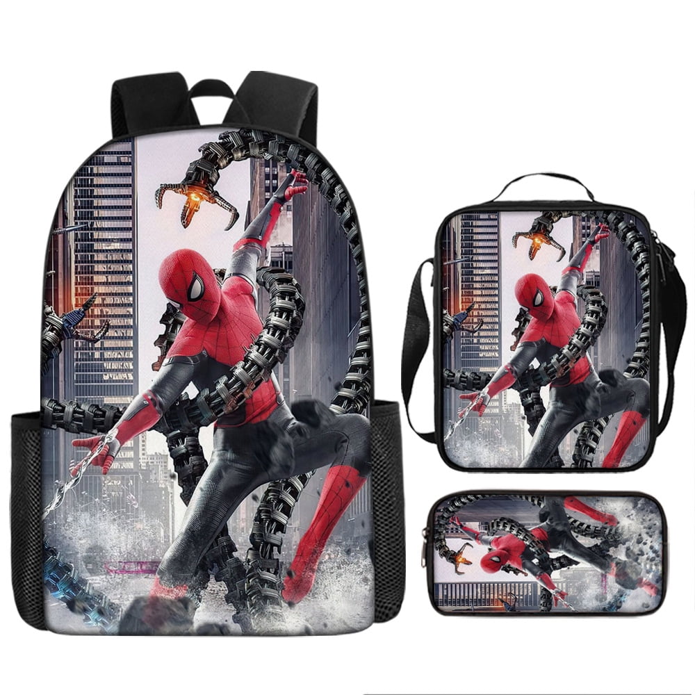 2025 Spider Hero Man School Backpack,16.5 Inch 3 Pcs Super Hero Back to ...