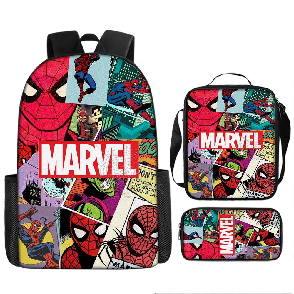 2025 Spider Hero Man School Backpack,16 Inch 3 Pcs Super Hero Back to ...