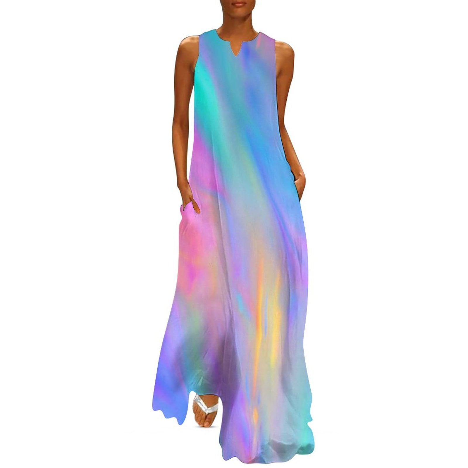 2025 Splatter Art Dress Spring Colorful Splashes Streetwear Casual Long ...