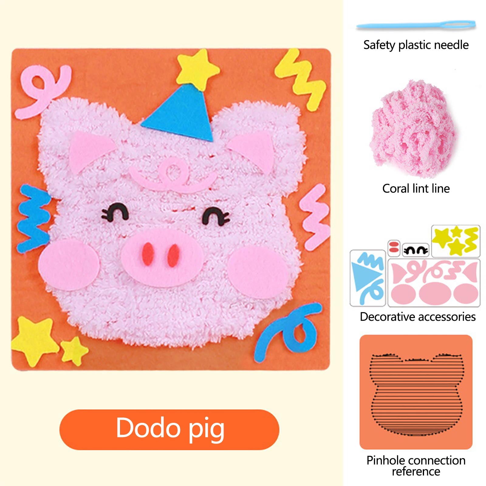 2025 Spring DIY Embroidery Doll Set, Cartoon Animal Sewing Crafts Kit ...
