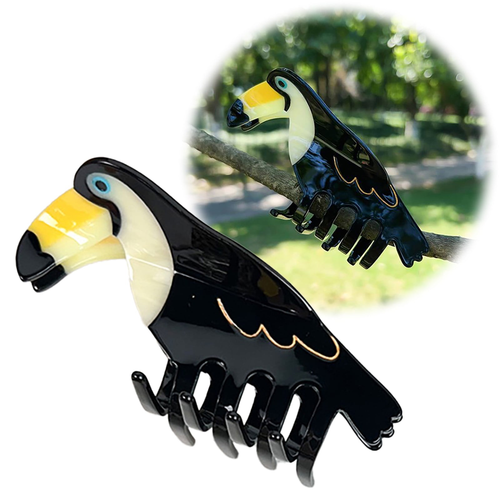 2025 Spring Sales! Barrettes, Novelty Parrot Hair Clip Cellulose Hair ...