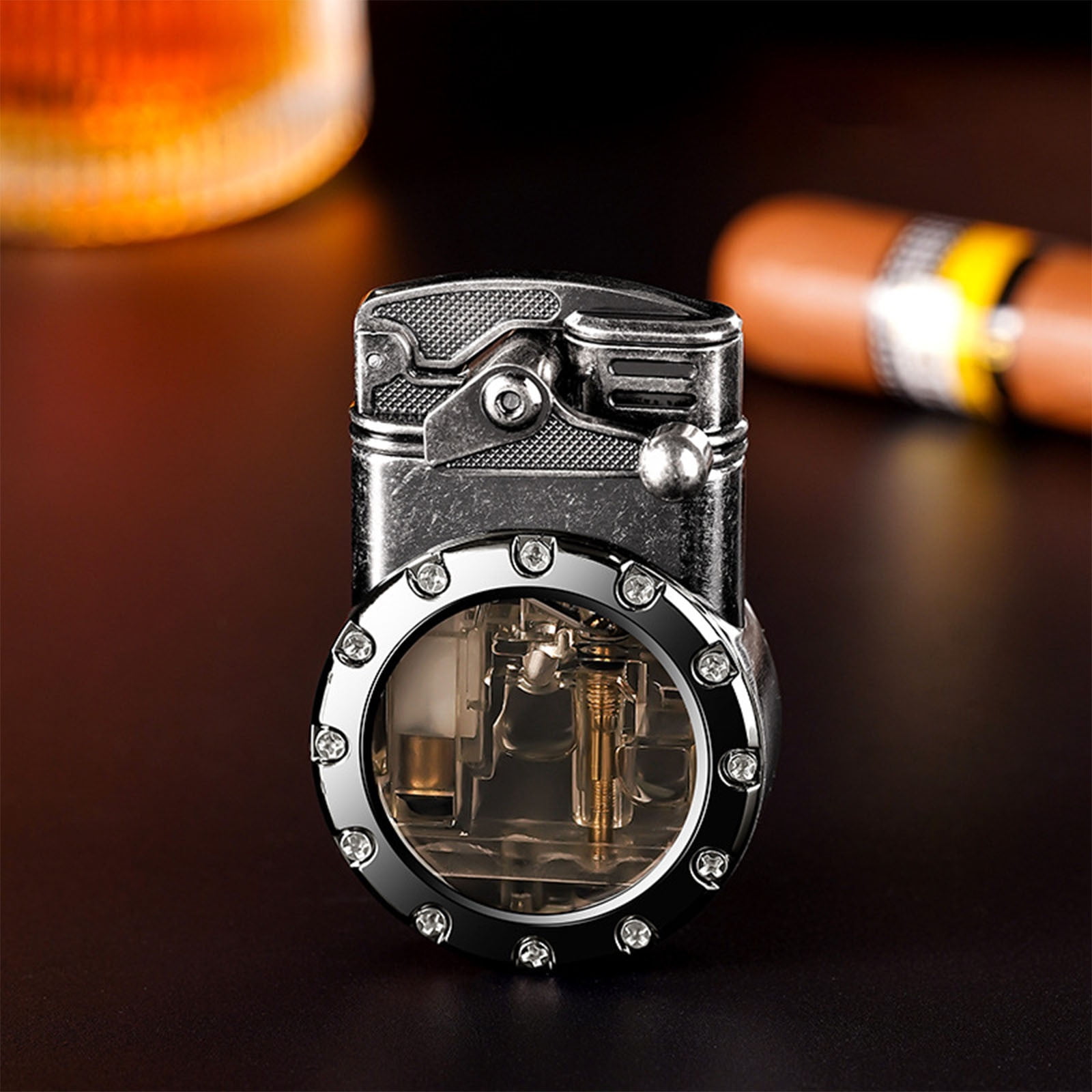 DWSHUM Lighters Vintage Transparent Visible Gas Chamber Inflatable ...