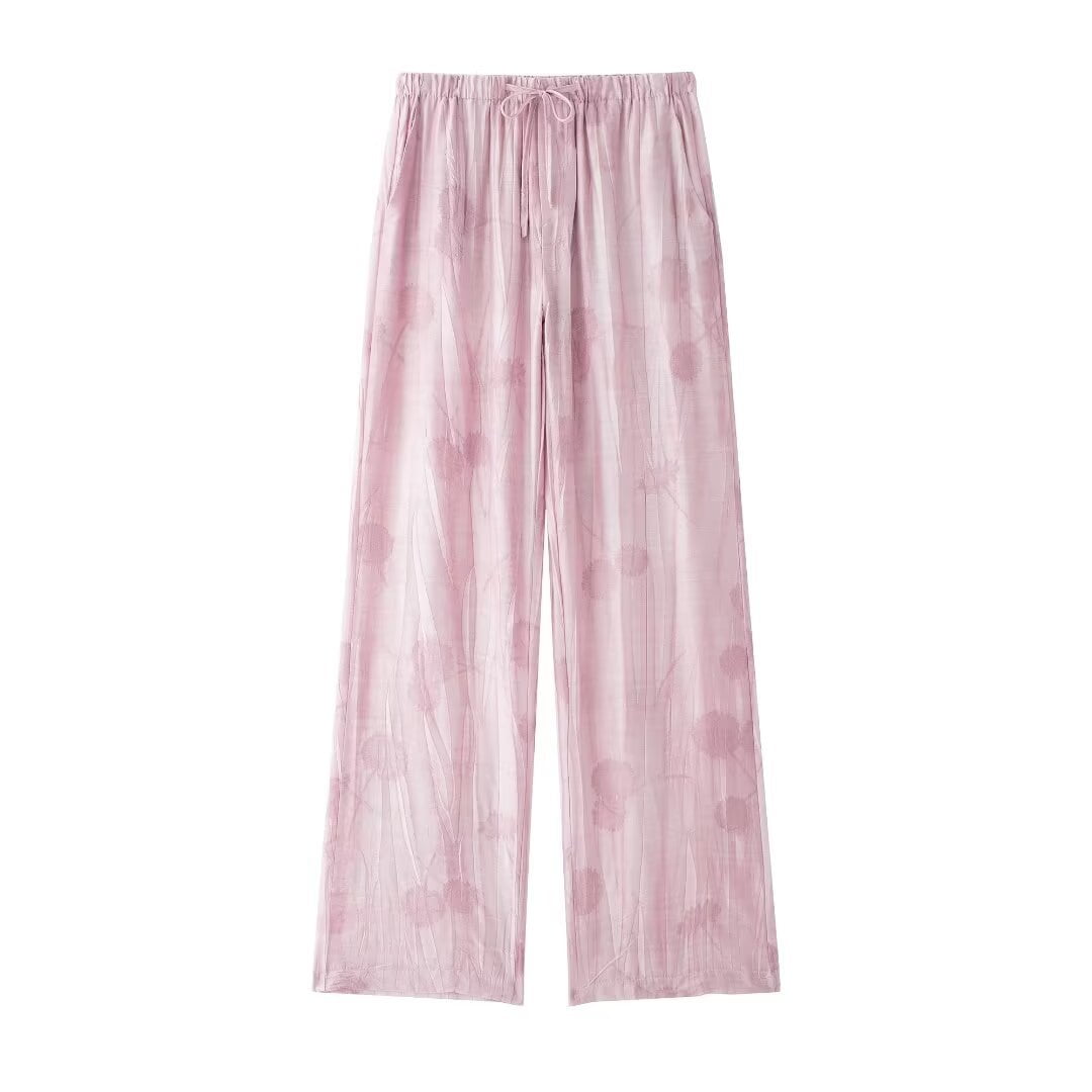 2025 Spring Summer Women's Floral Pattern Loose Shirt and Relaxed Pants ...