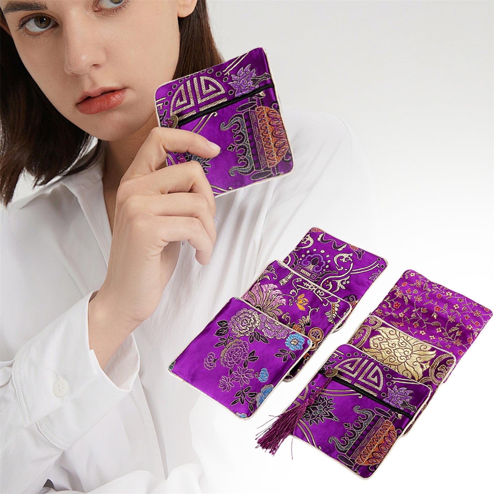 2025 Sring Sales!Cosmetic BAH,Jewelry Purse BAH Gift BAH Chinese Silk ...