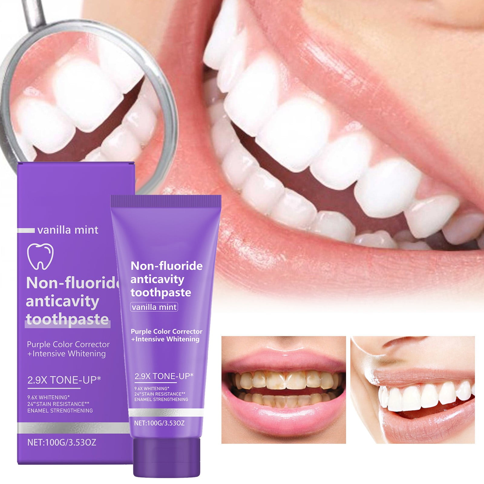 2025 Spring Sales! Toothpaste, Purple Color Corrector Toothpaste Tone ...